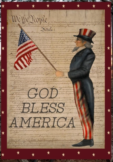 God Bless America Uncle Sam Flag - double-sided - 12 x 18 in – The Flag ...