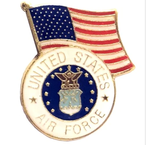 Lapel Pin -Air Force Seal(round)/US Flag – The Flag and Sign Place