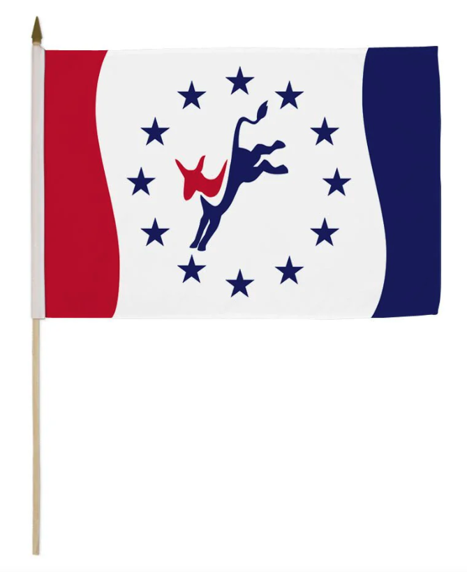Democrat Stick Flag - 12 x 18 in – The Flag and Sign Place