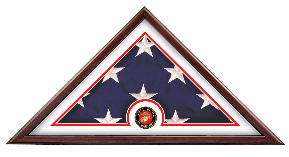 Flag Case - Liberty Marine Corp - Cherry Laminate finish - for 5 x 9.5 ...